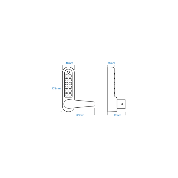 ASEC AS4300 Series Lever Operated Easy Code Change Digital Lock With ...